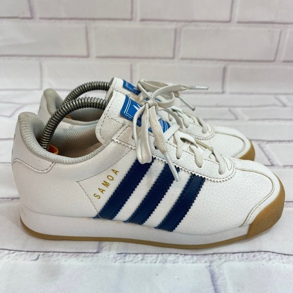adidas | Shoes | Adidas Originals Samoa White Blue Youth Athletic ...